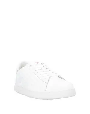 EA7 Camouflage-print Leather Sneakers - White