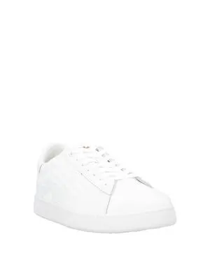 EA7 Camouflage-print Leather Sneakers - White