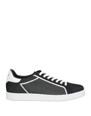 EA7 Two-tone Knit Low-top Sneakers - Black