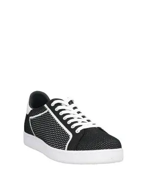 EA7 Two-tone Knit Low-top Sneakers - Black