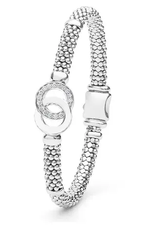 Lagos Sterling And Diamond Caviar Bracelet - Silver
