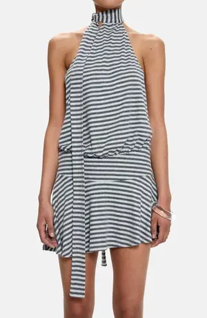 JADED LONDON Striped Backless Mini Dress