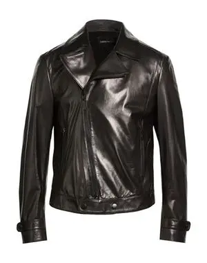 Emporio Armani Lambskin Biker Jacket - Black