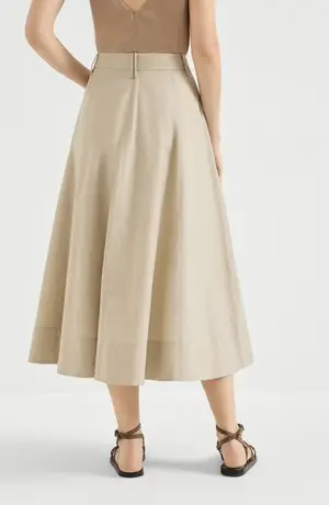 Brunello Cucinelli Sartorial Skirt With Monili Detailing - Beige