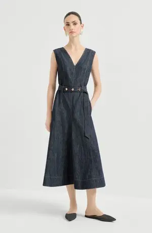 Brunello Cucinelli Twill Flared Dress
