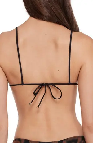 Steve Madden Leopard Print Triangle Bikini Top