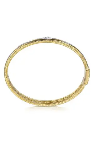 GABRIEL & CO. 14k And Diamond Chevron Bangle