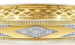 GABRIEL & CO. 14k And Diamond Chevron Bangle