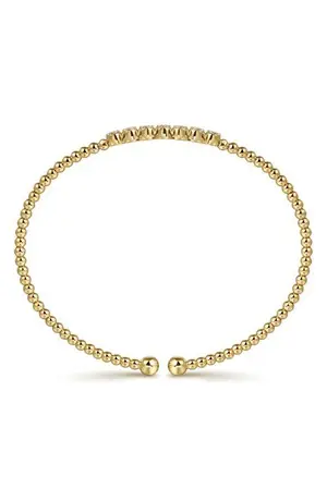 GABRIEL & CO. 14k Diamond Cluster Beaded Cuff Bracelet