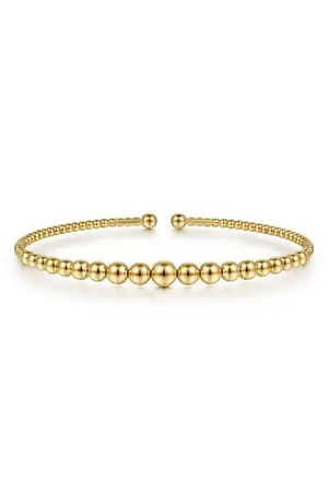 GABRIEL & CO. 14k Beaded Cuff Bracelet - Gold