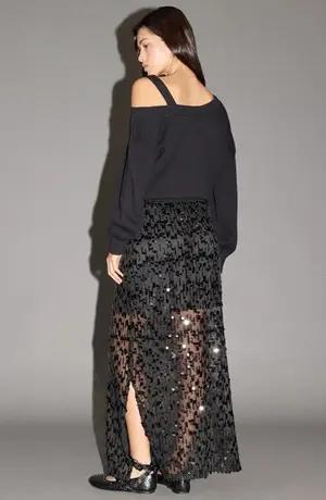 Mango Sequin Lace Skirt