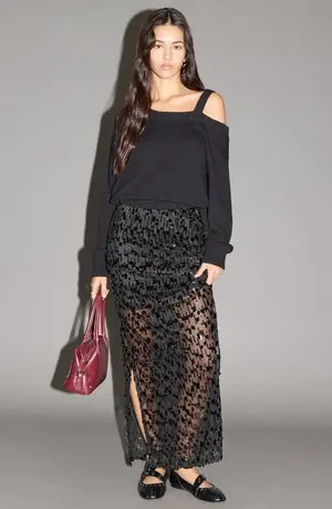 Mango Sequin Lace Skirt