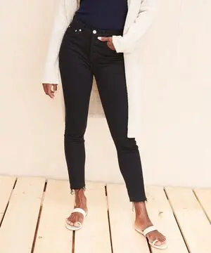 Jenni Kayne High-rise Ankle Crop Jeans - Black