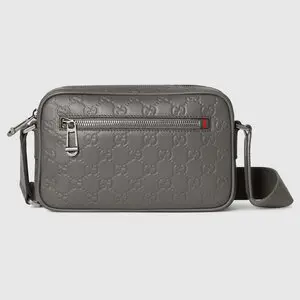 Gucci Gg Emblem Small Crossbody Bag - Grey