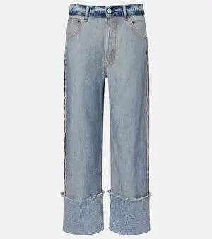Acne Studios Deconstructed Embellished Straight Jeans