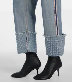 Acne Studios Deconstructed Embellished Straight Jeans