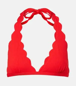 Marysia Spring Scalloped Bikini Top - Red