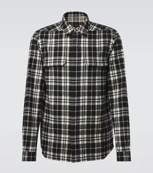 Rick Owens Temple Plaid Cotton Overshirt