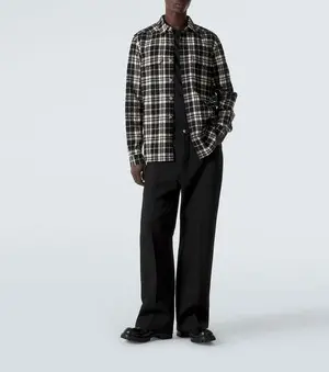Rick Owens Temple Plaid Cotton Overshirt