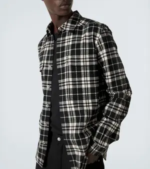 Rick Owens Temple Plaid Cotton Overshirt