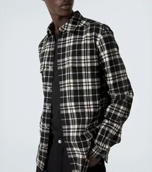 Rick Owens Temple Plaid Cotton Overshirt