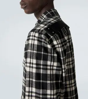 Rick Owens Temple Plaid Cotton Overshirt