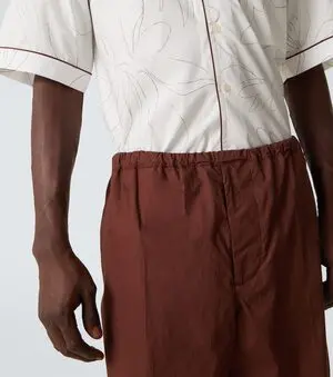 Plan C Coffee Cotton Shorts