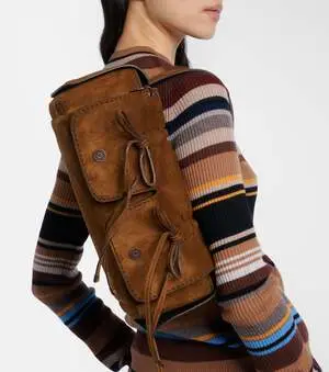 Acne Studios Suede Shoulder Bag - Brown