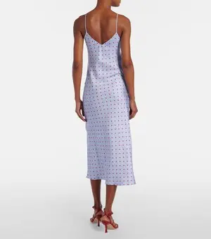 RODARTE Floral-appliqué Slip Dress - Blue