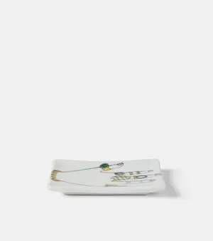 FORNASETTI Mano Con Anelli Ceramic Ashtray - White