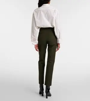 JOSEPH Coleman Gabardine Slim Pants - Green