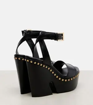 Givenchy Embellished Platform Leather Sandals - Black