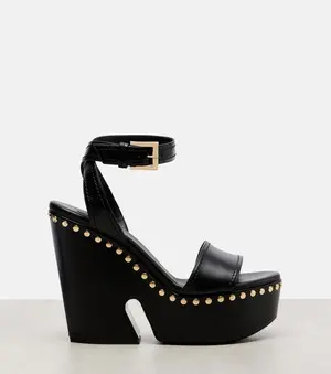 Givenchy Embellished Platform Leather Sandals - Black