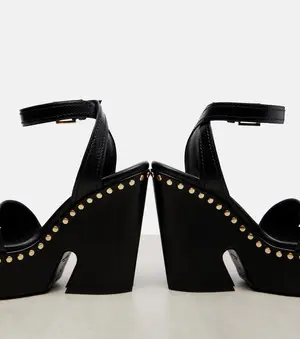 Givenchy Embellished Platform Leather Sandals - Black