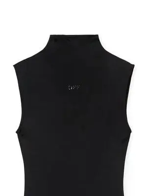 Off-White Sleeveless High-neck Dress