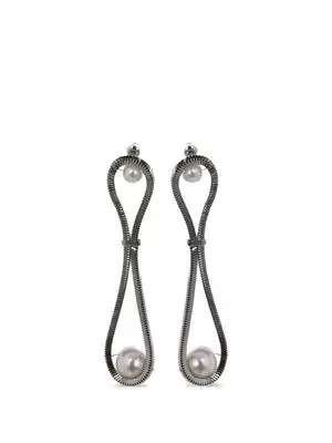 Rosantica Aurea Pearl Drop Earrings - Silver