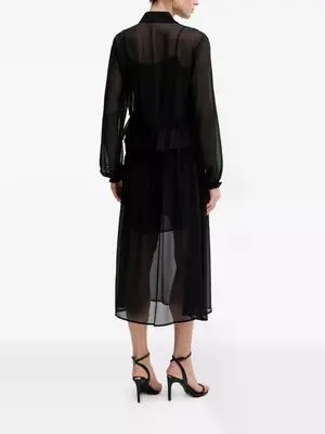 Sisley Ruffled Buttoned Midi Shirt Dress