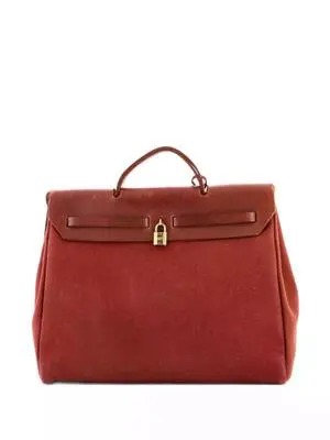 Hermès Herbag Zip Leather And Toile 39 Satchel