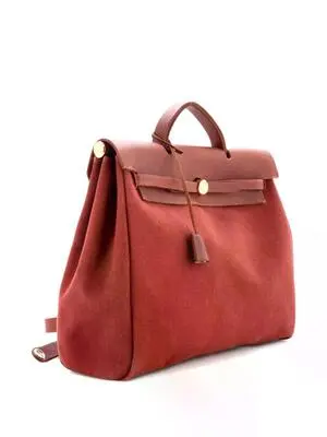 Hermès Herbag Zip Leather And Toile 39 Satchel