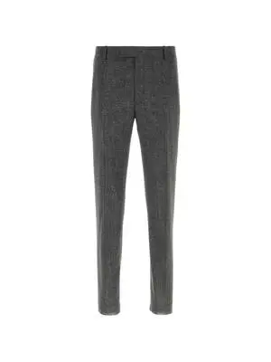 Alexander McQueen Embroidered Wool Cigarette Trousers