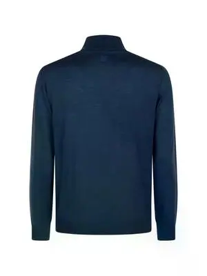 Canali Roll-neck Long-sleeve Sweater - Blue