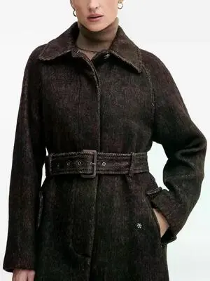 Sisley Belted Herringbone Coat