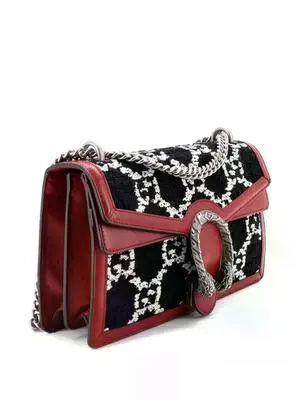 Gucci Dionysus Gg Tweed Small Shoulder Bag - Black