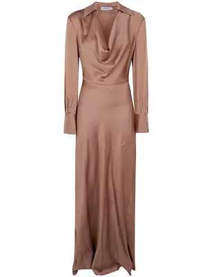 Simkhai Adelle Long Sleeve Gown - Brown
