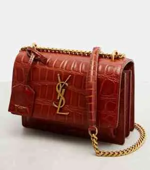 Saint Laurent Sunset Small Leather Crossbody Bag - Brown