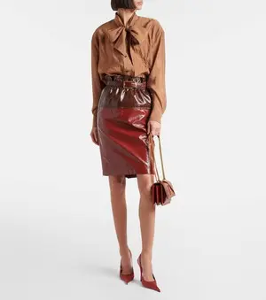 Saint Laurent Sunset Small Leather Crossbody Bag - Brown