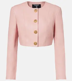 Balmain Cropped Leather Jacket
