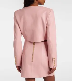 Balmain Cropped Leather Jacket