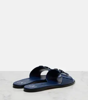 Valentino Garavani Vlogo Patent Leather Slides