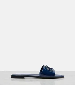 Valentino Garavani Vlogo Patent Leather Slides